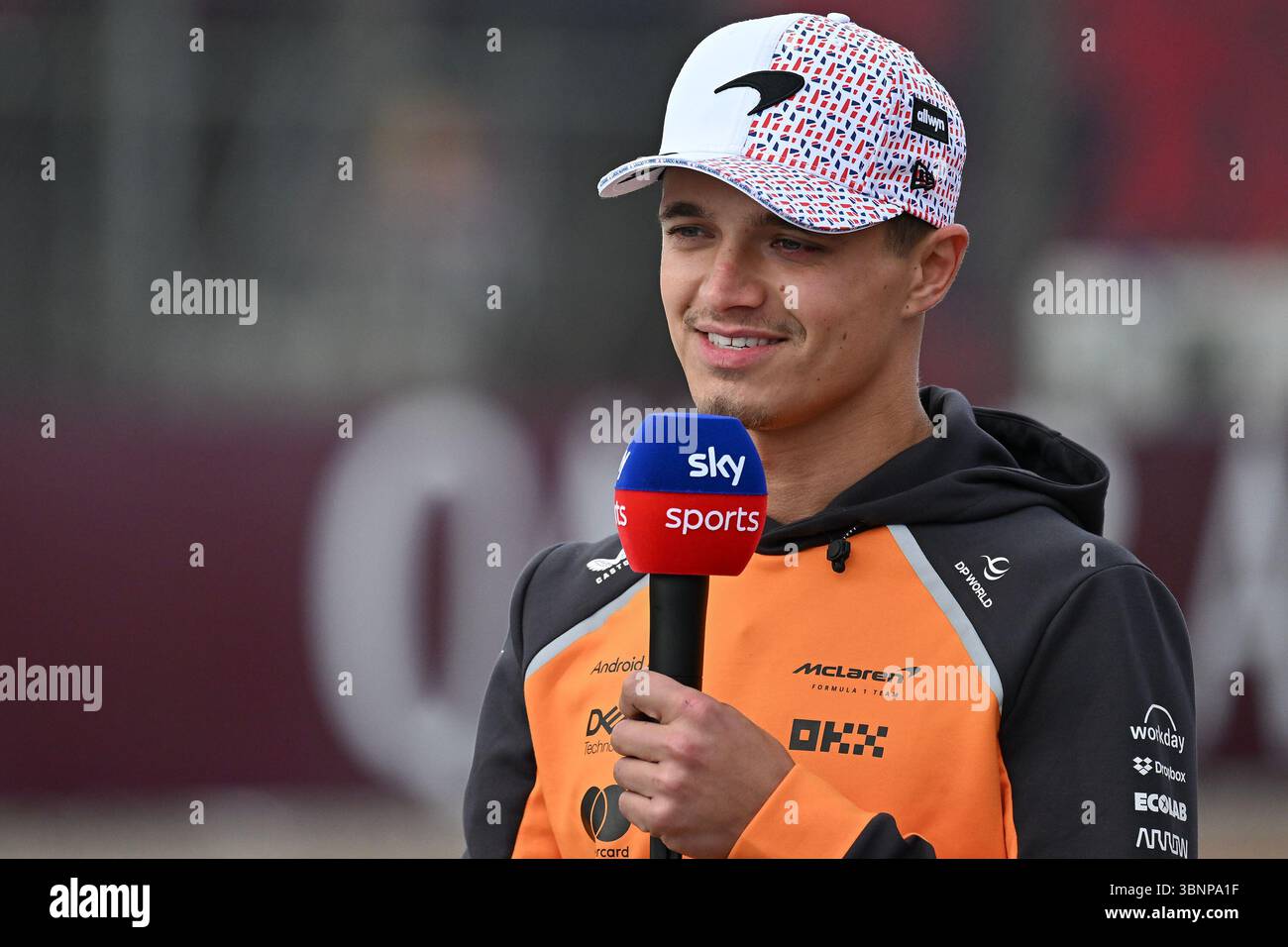 NORTHAMPTON, ENGLAND - JULY 3: Lando Norris of Great Britain and ...