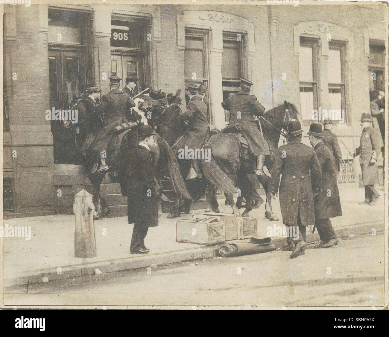 Philadelphia General Strike of 1910. Policemen chase a demonstrator ...