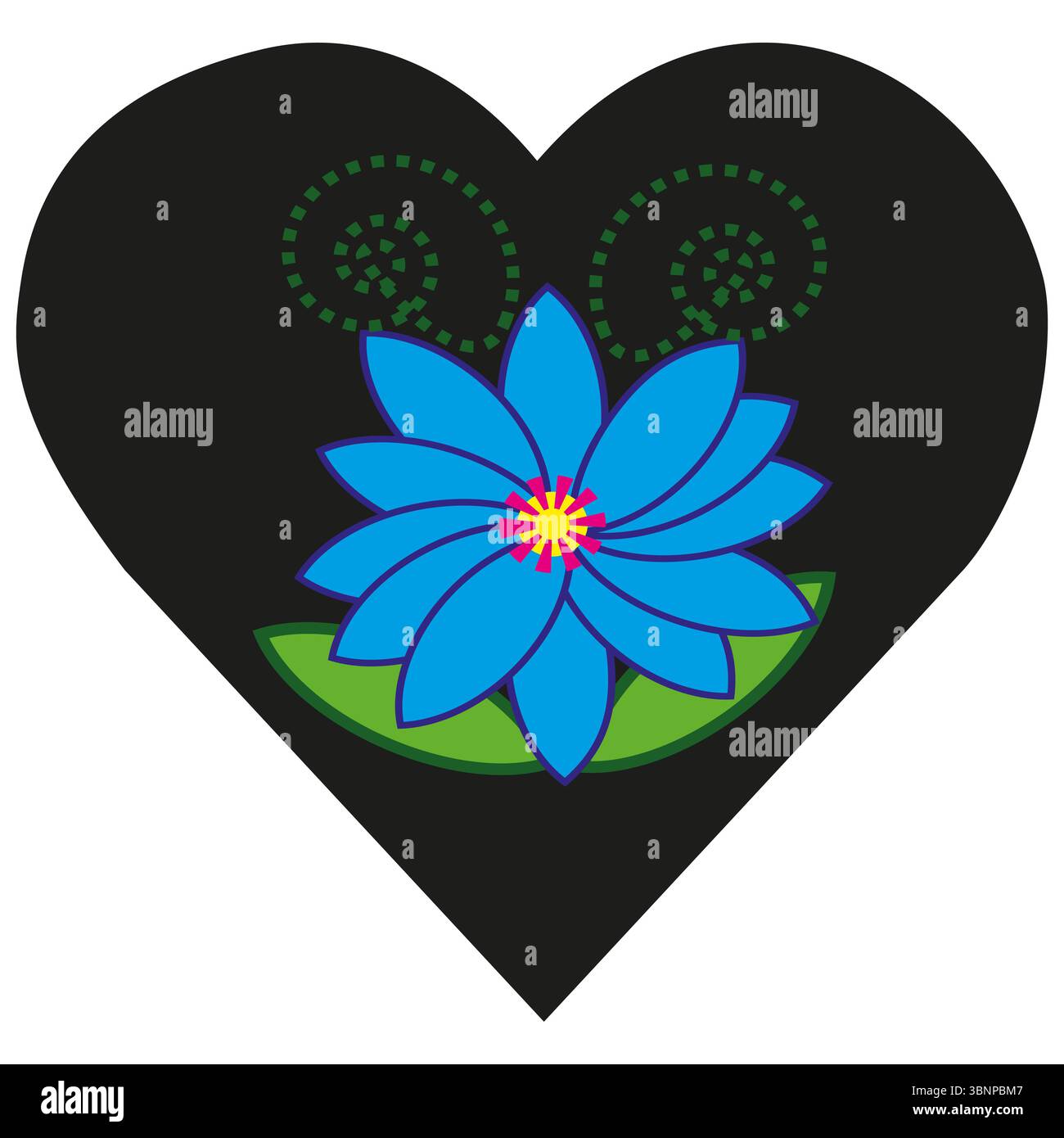 Blue flower yellow center Stock Vector Images - Alamy