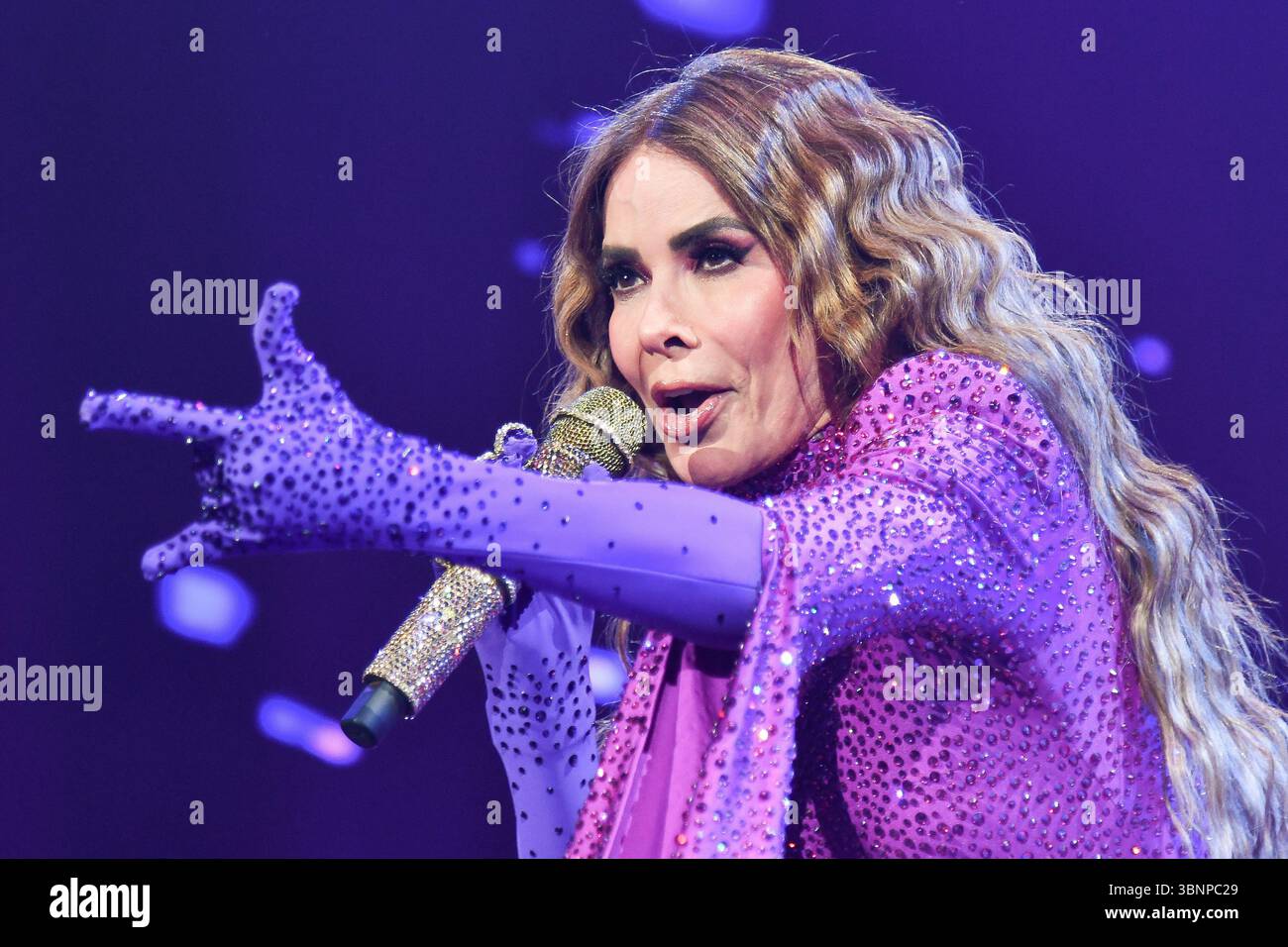 Mexican singer Gloria Trevi performs live during a concert at the ...