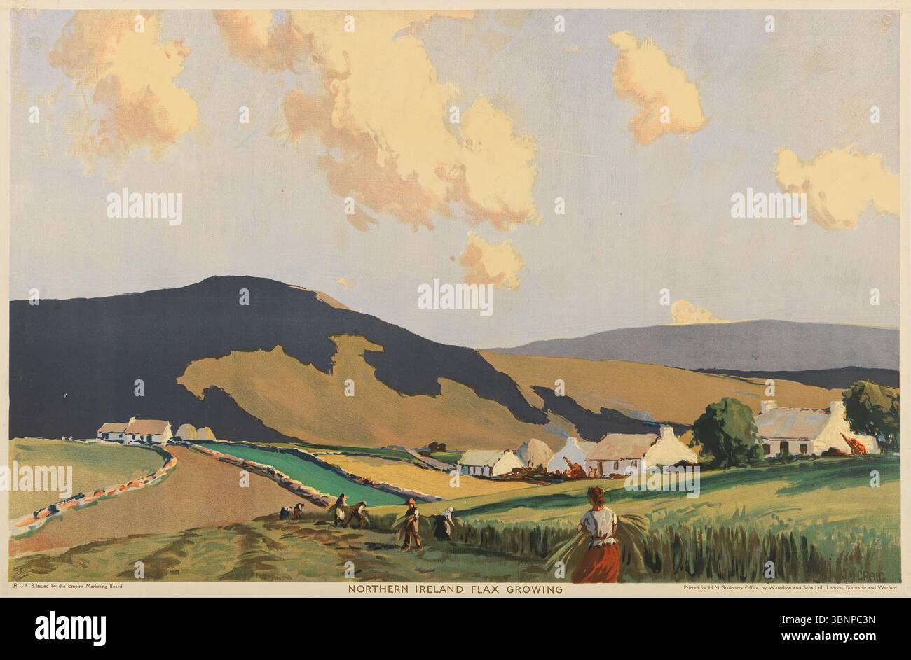 Northern Ireland Flax Growing. Vintage British Empire Marketing Board ...