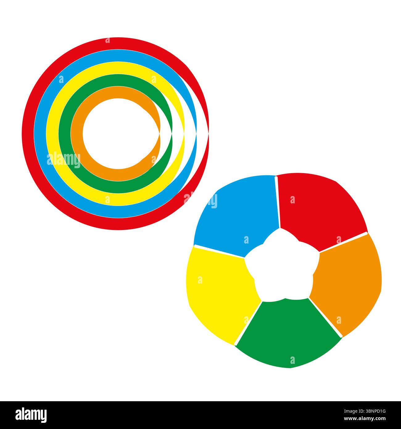 Abstract pie segments. Colorful circular shapes. Geometric block ...