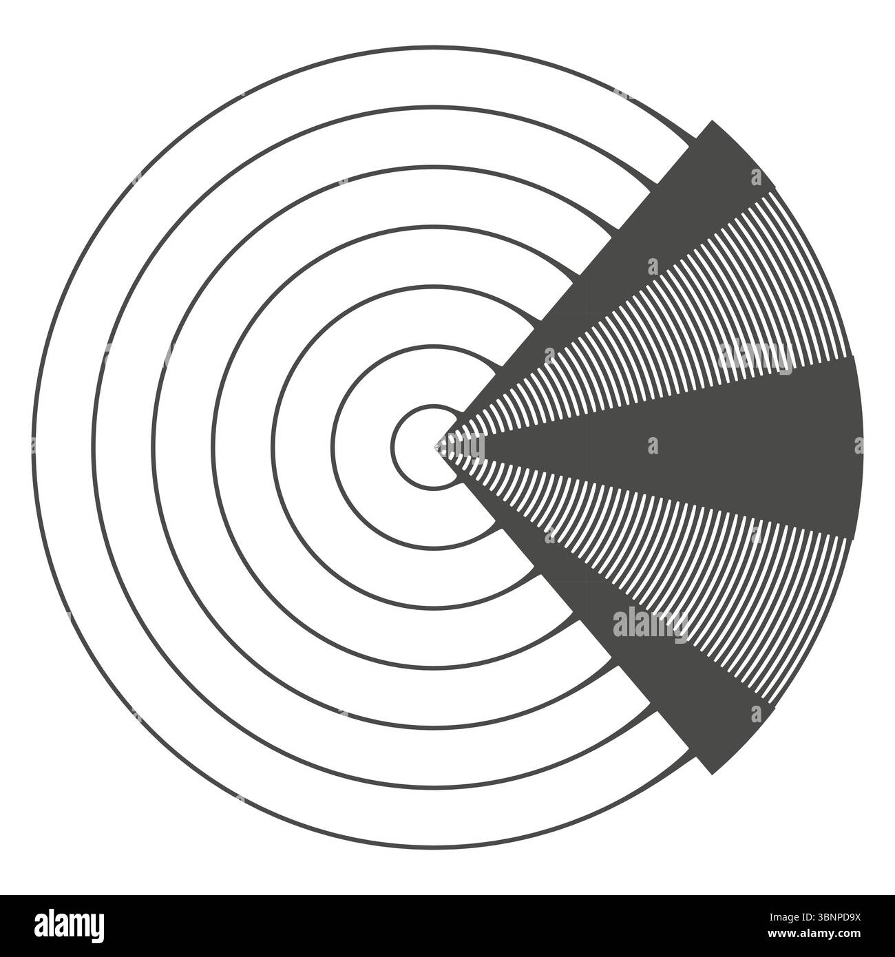 Radial segment pattern. Abstract fan design. Geometric pie chart ...