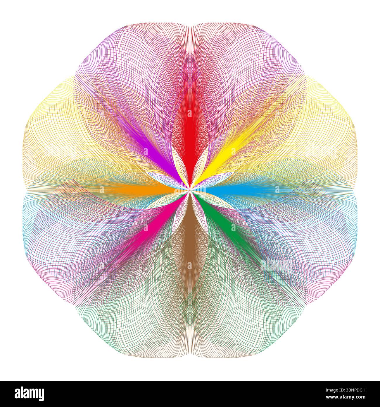 Rainbow flower icon. Vivid petal wheel. Spectral bloom Vector. Bright ...