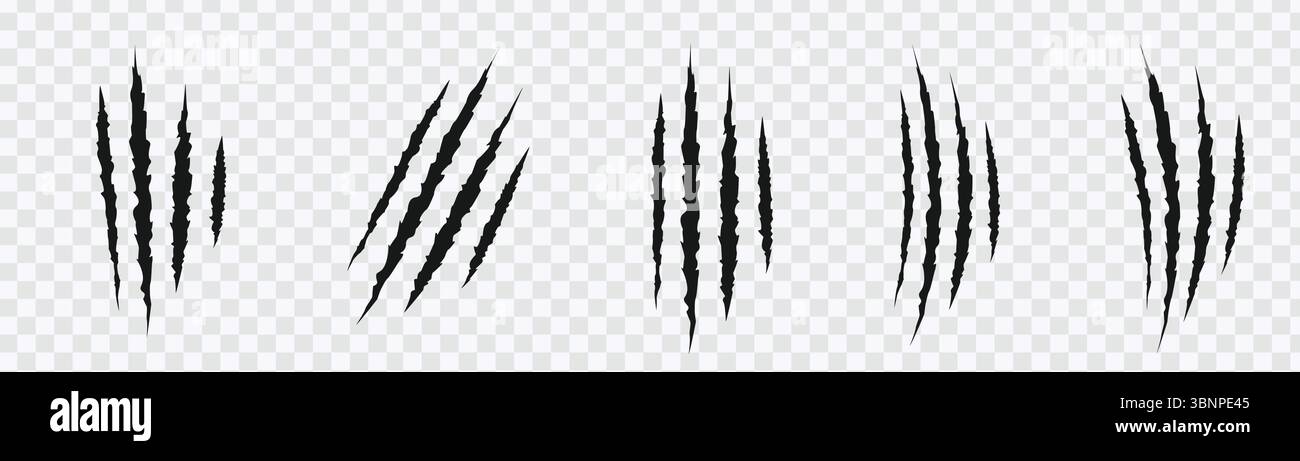 "Claw Marks Icon Set - Scratch Symbols Design Stock Vector Image & Art ...
