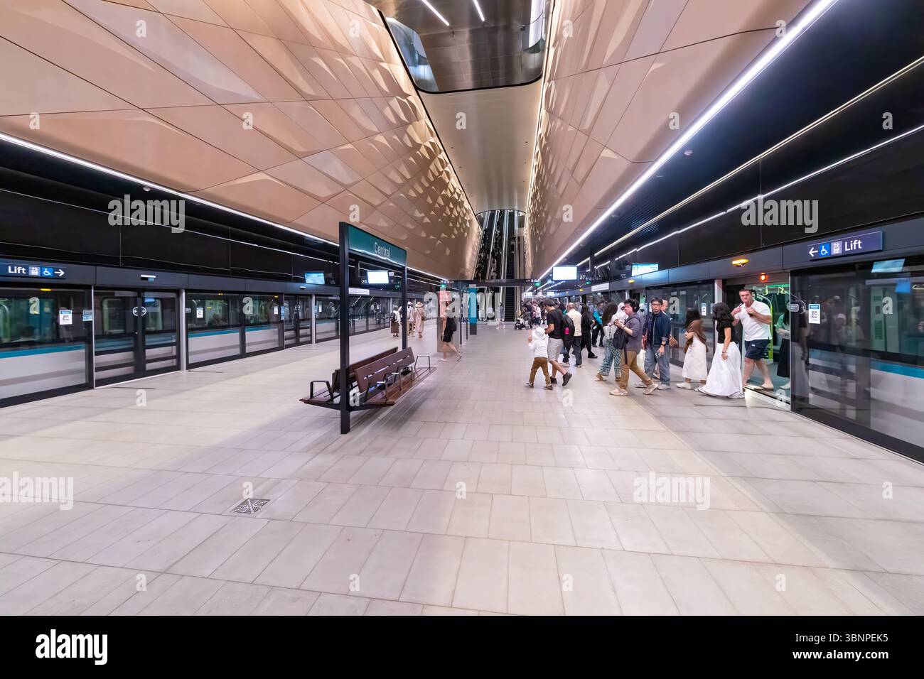 The modern driverless 'Sydney Metro' train line opened in 2024 and runs ...