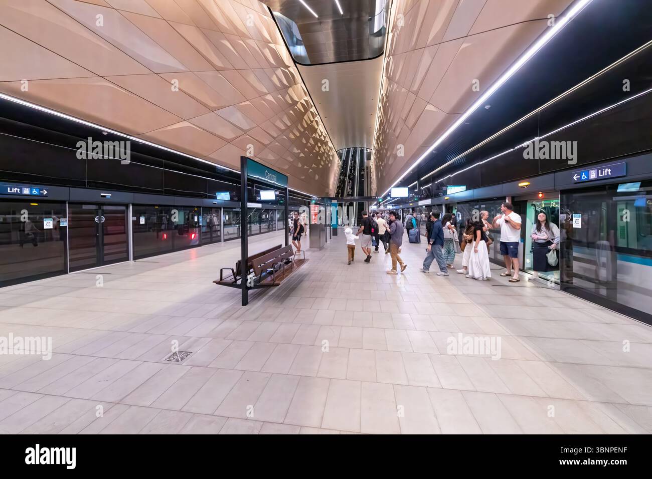 The modern driverless 'Sydney Metro' train line opened in 2024 and runs ...