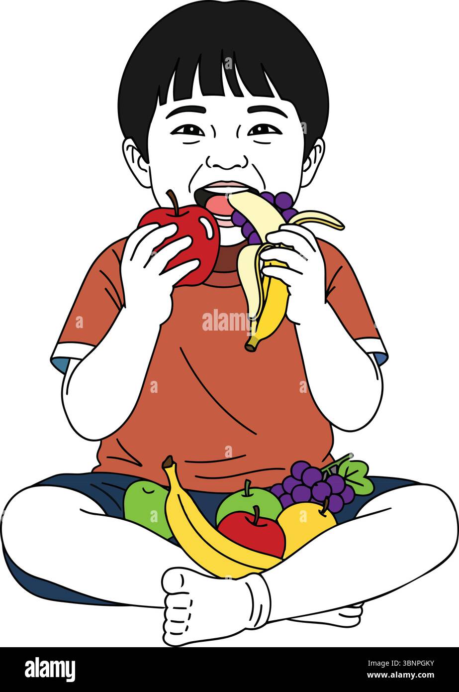Healthy food life child Stock Vector Images - Alamy