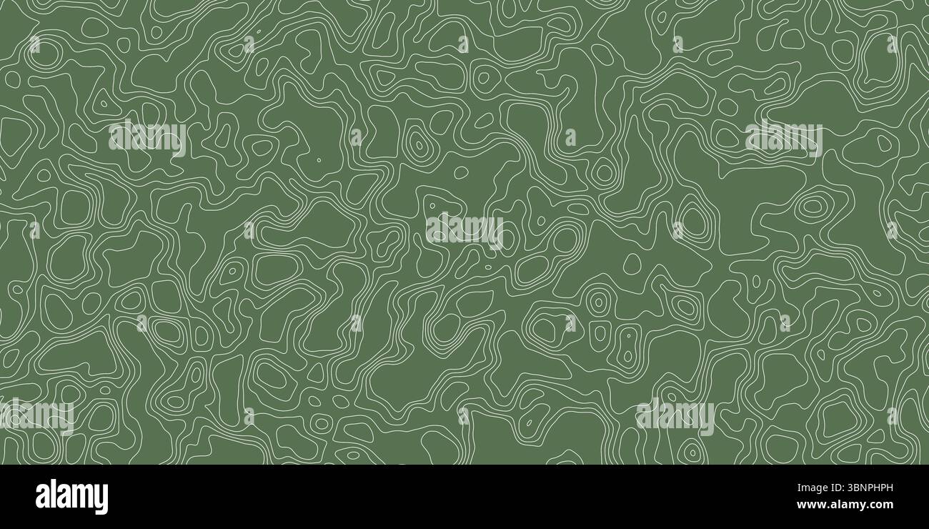 Unique green topographic pattern showcasing contours and elevations in ...