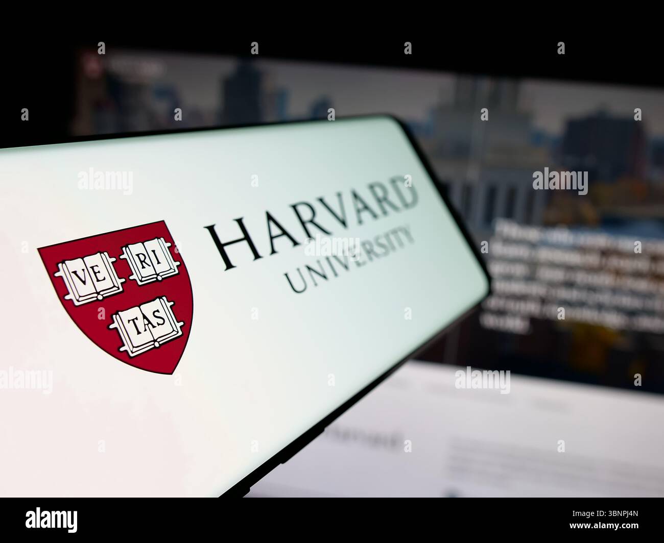 In this photo illustration, a smartphone with the logo of US research ...