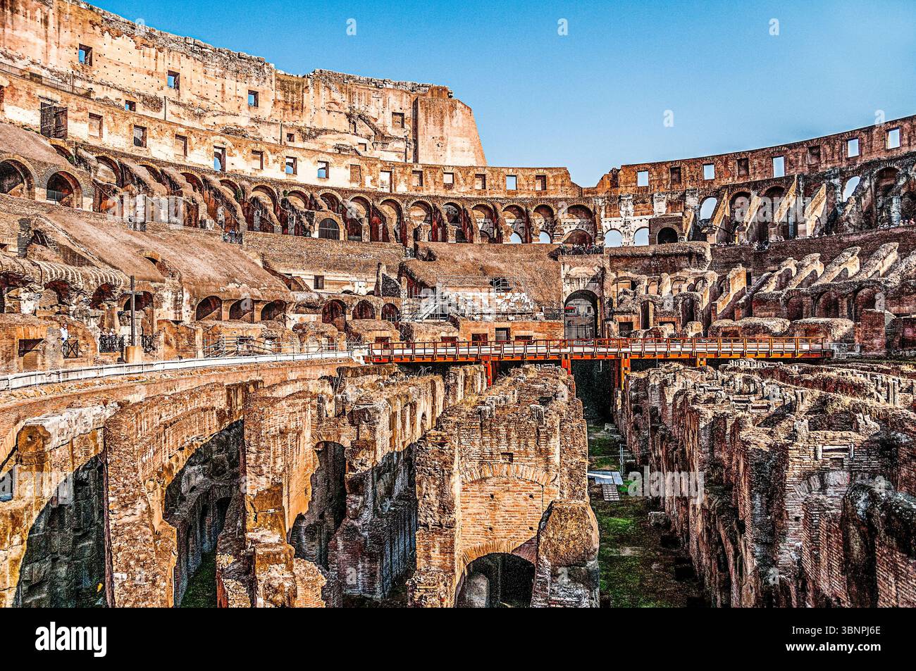 Rome, Italy Sep 28, 2009: Roman Colosseum underground tunnels and ...