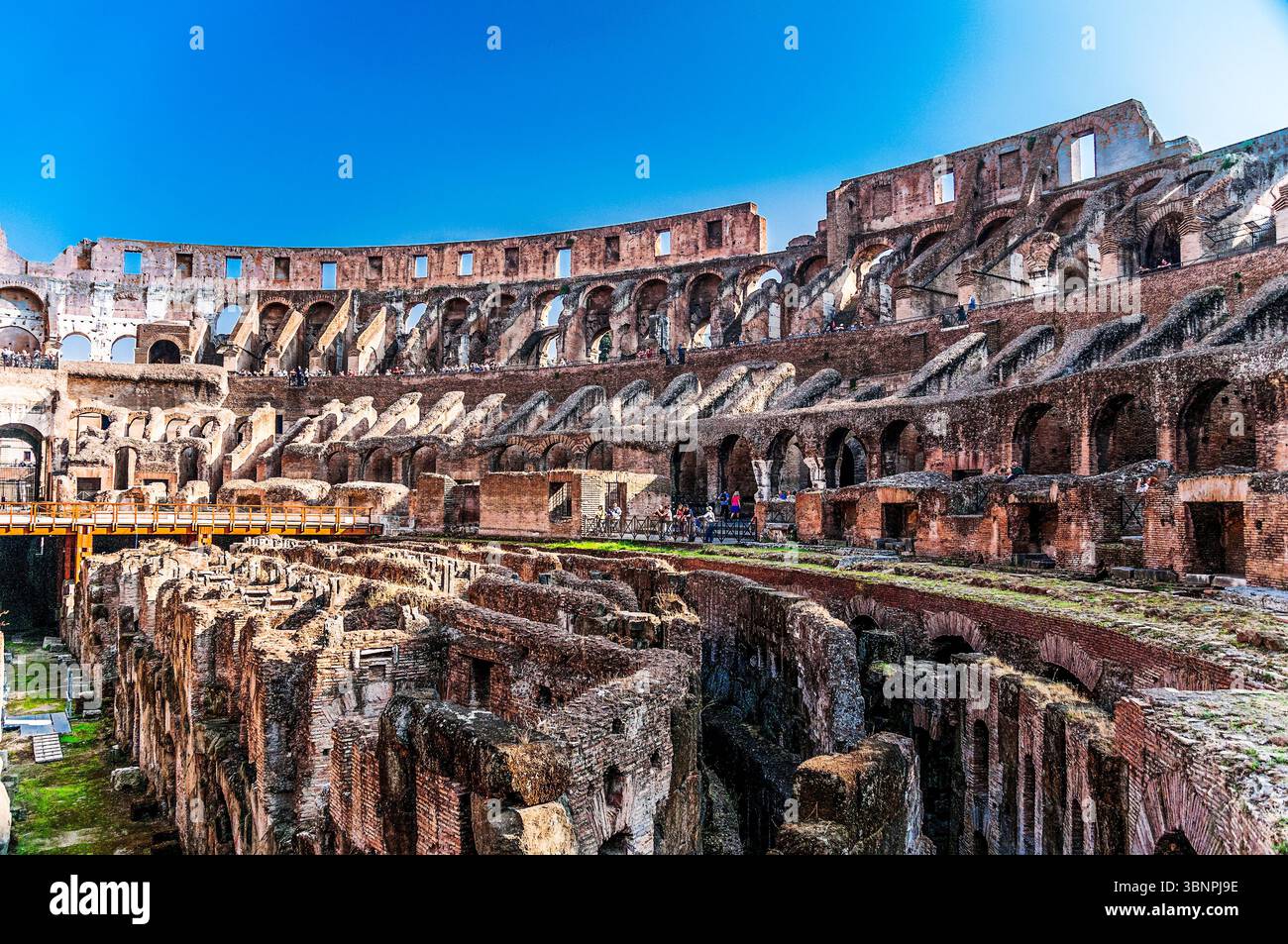 Rome, Italy Sep 28, 2009: Roman Colosseum underground tunnels and ...