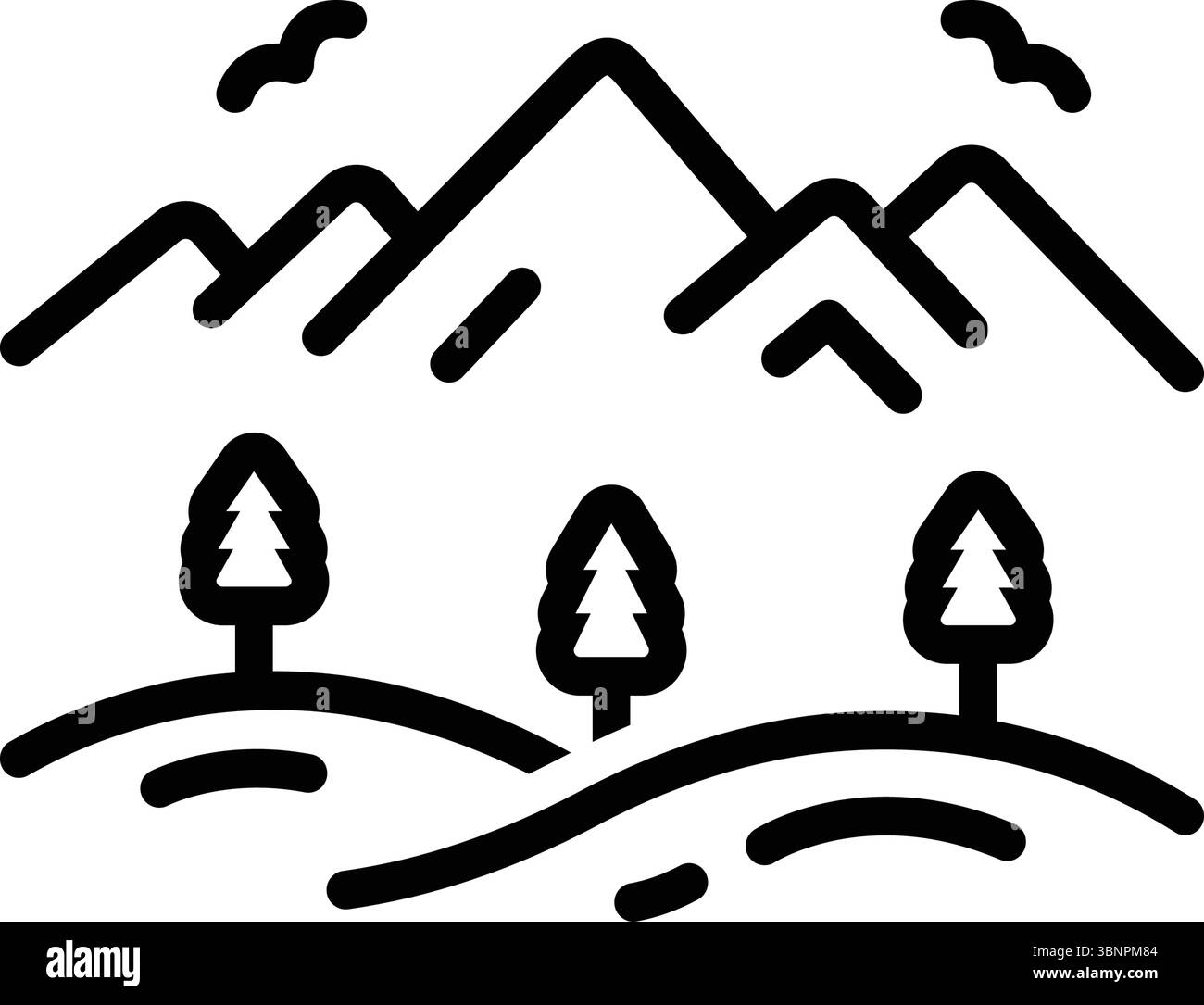 Mountainous scenery Stock Vector Images - Alamy