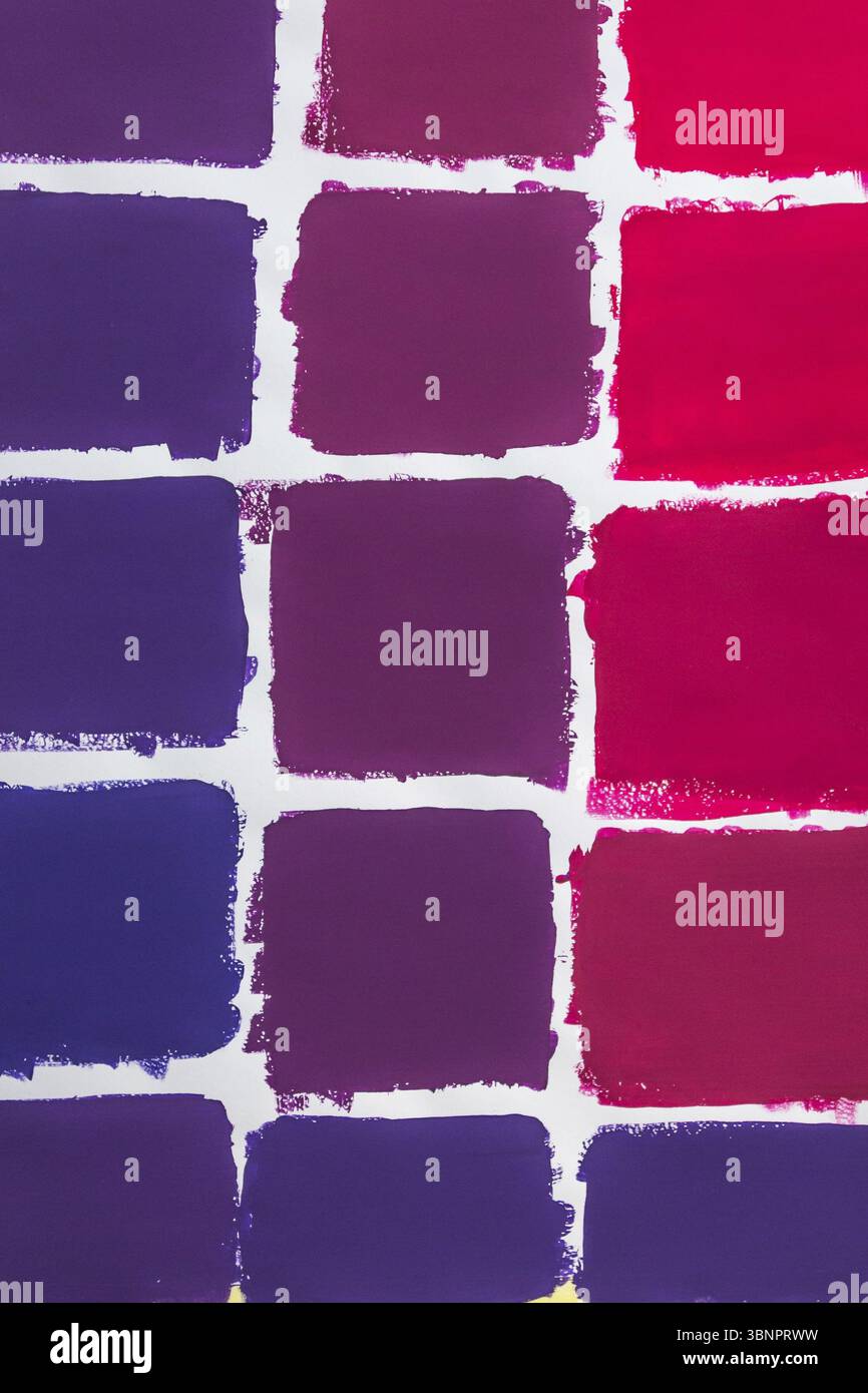 Close-up of handmade red to blue color chart Stock Photo - Alamy