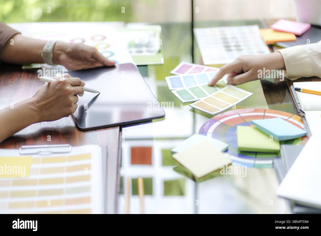 Architects designer team working with color palette chart Stock Photo ...