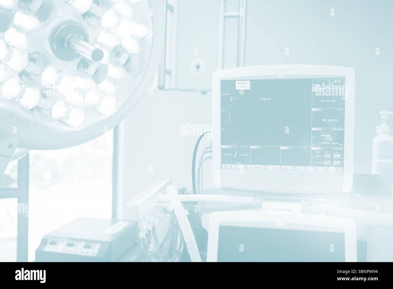 Surgical lights and device screen at hospital Stock Photo - Alamy