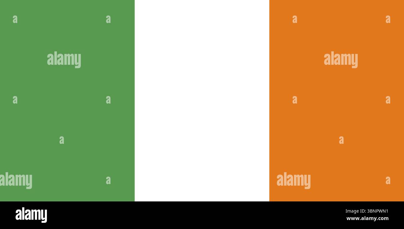 Official Flag of Ireland Flat Large Size Horizontal Stock Photo - Alamy