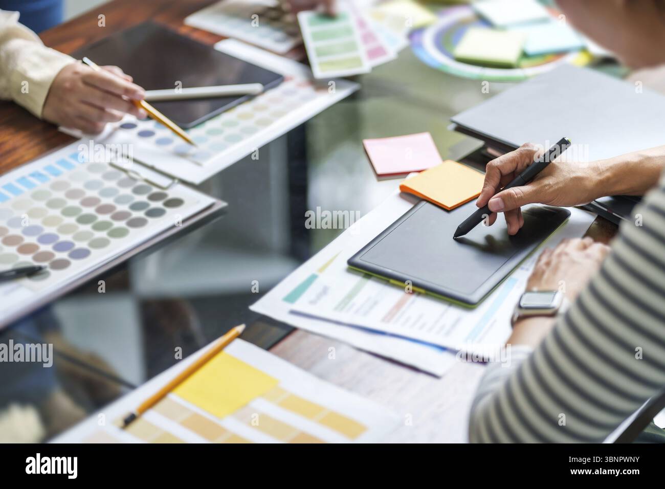 Architects designer team working with color palette chart Stock Photo ...