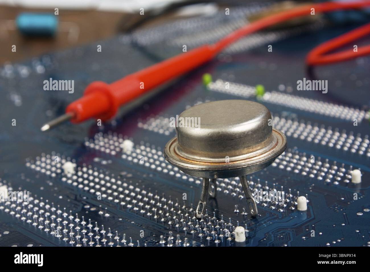 Old electronic components and printed circuit board Stock Photo - Alamy