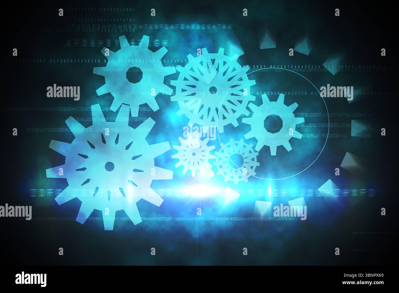 Blue and black cogs and wheels Stock Photo - Alamy