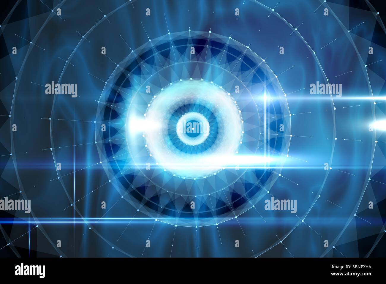 Cyber blue grid tunnel hi-res stock photography and images - Alamy