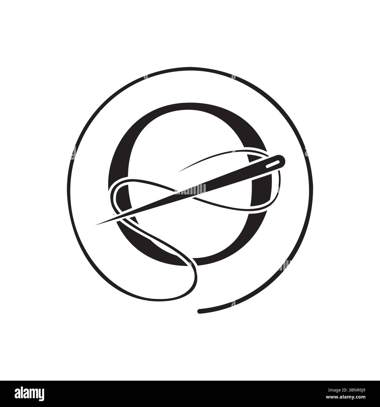 Initial Letter O Tailor Logo, Needle and Thread Logotype for Garment ...
