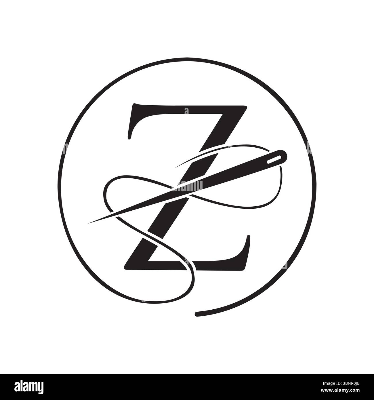 Initial Letter Z Tailor Logo, Needle and Thread Logotype for Garment ...