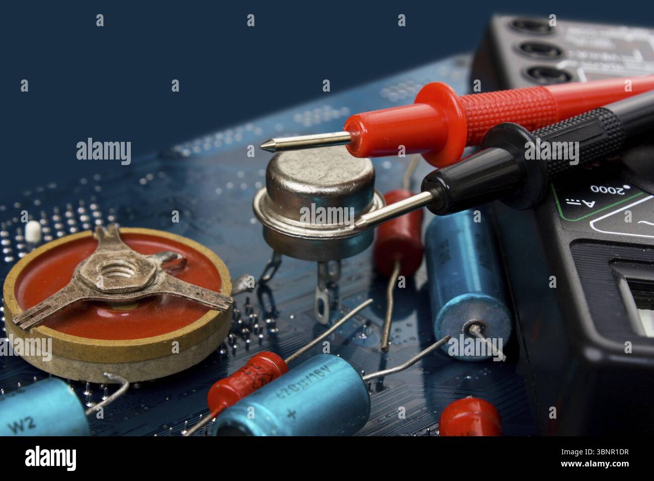 Old electronic components and printed circuit board Stock Photo - Alamy