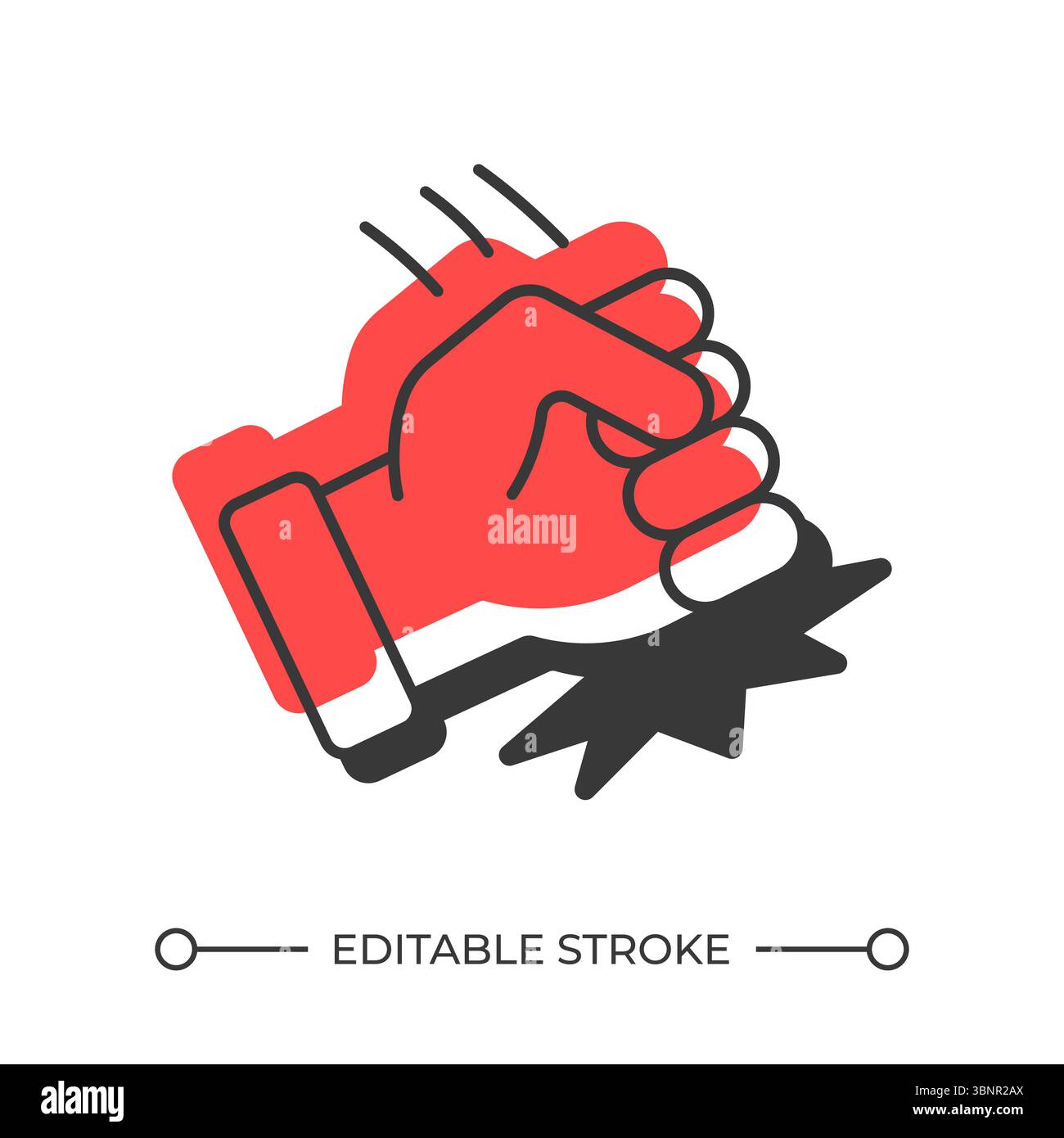 Fist line solid icon Cut Out Stock Images & Pictures - Alamy