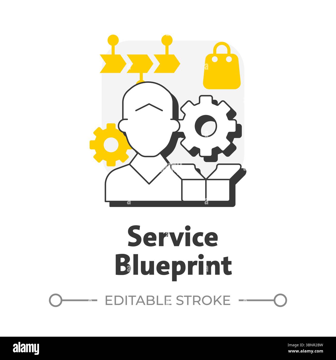 Service blueprint flat outline concept icon Stock Vector Image & Art ...