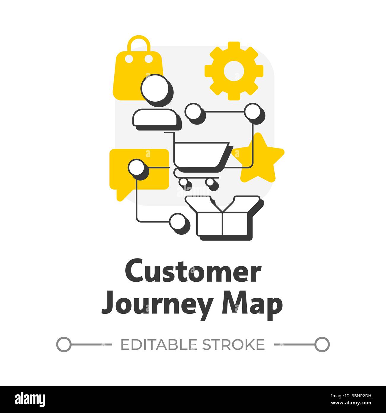 Customer journey map flat outline concept icon Stock Vector Image & Art ...