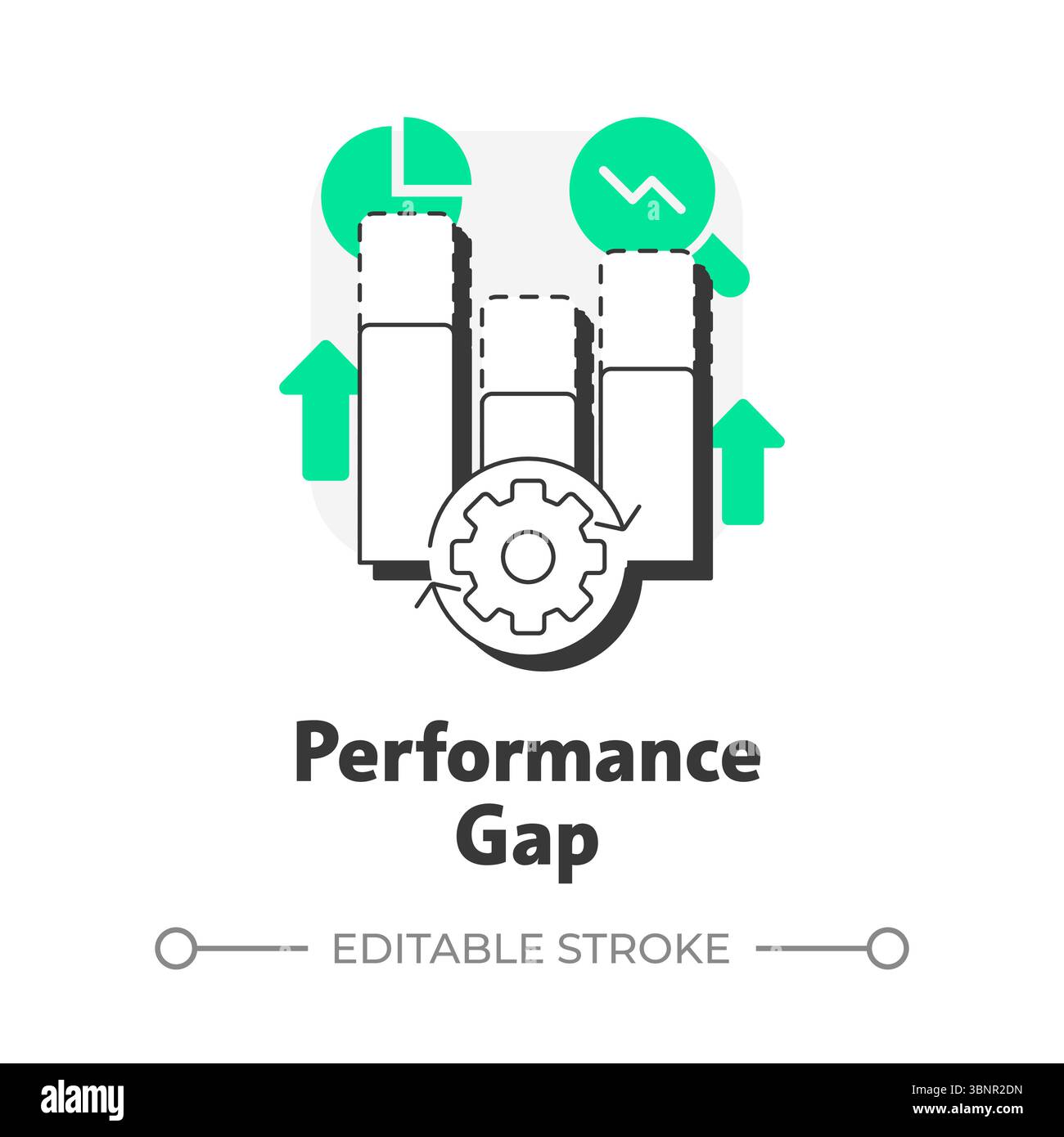 Performance gap analysis flat outline concept icon Stock Vector Image ...