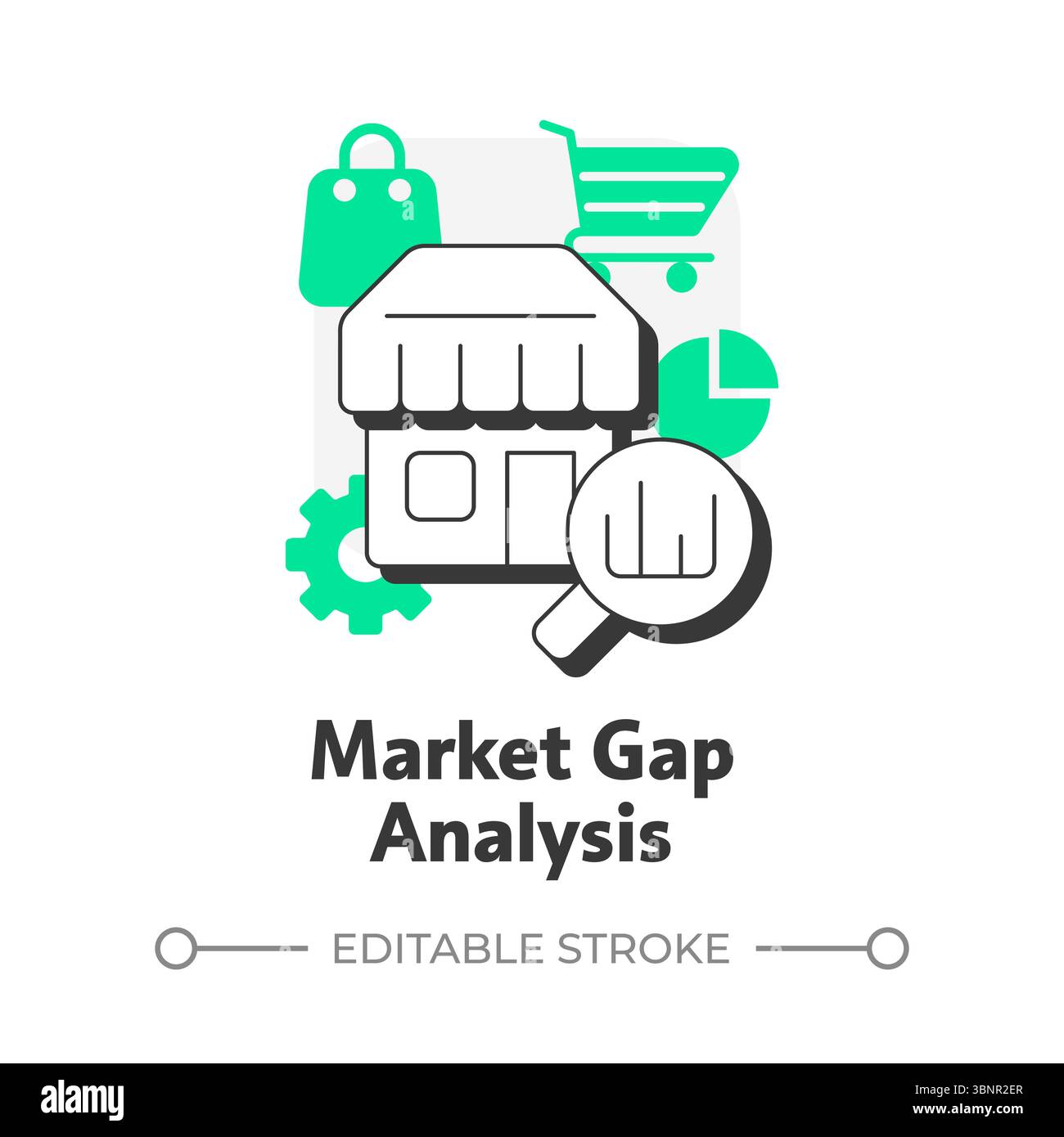 Market gap analysis flat outline concept icon Stock Vector Image & Art ...