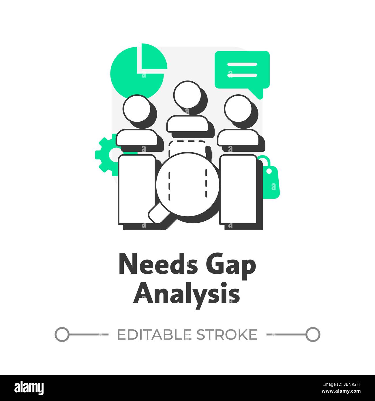 Needs gap analysis flat outline concept icon Stock Vector Image & Art ...