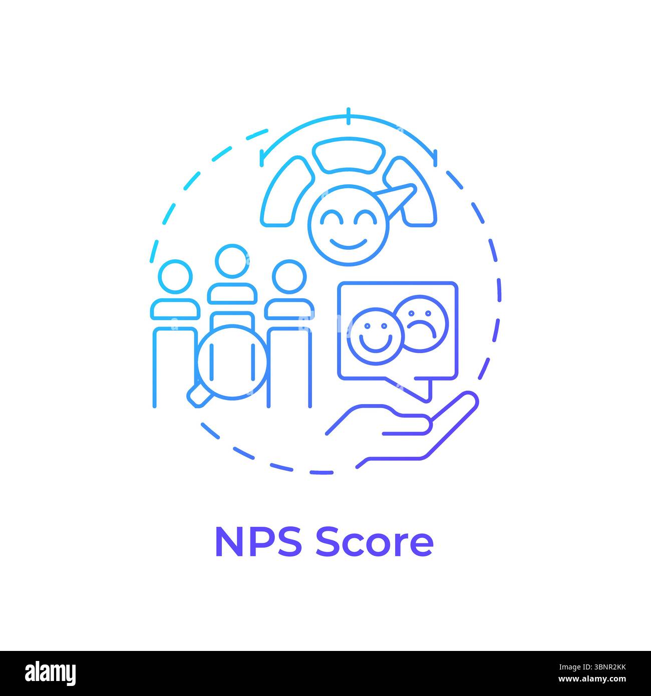 NPS score blue gradient concept icon Stock Vector Image & Art - Alamy