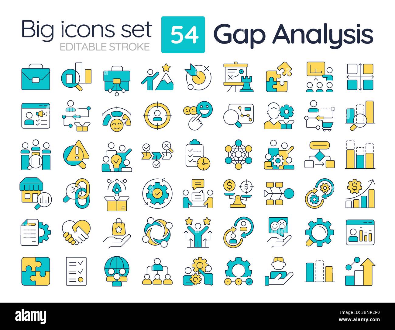 Quality analysis line icons Cut Out Stock Images & Pictures - Alamy