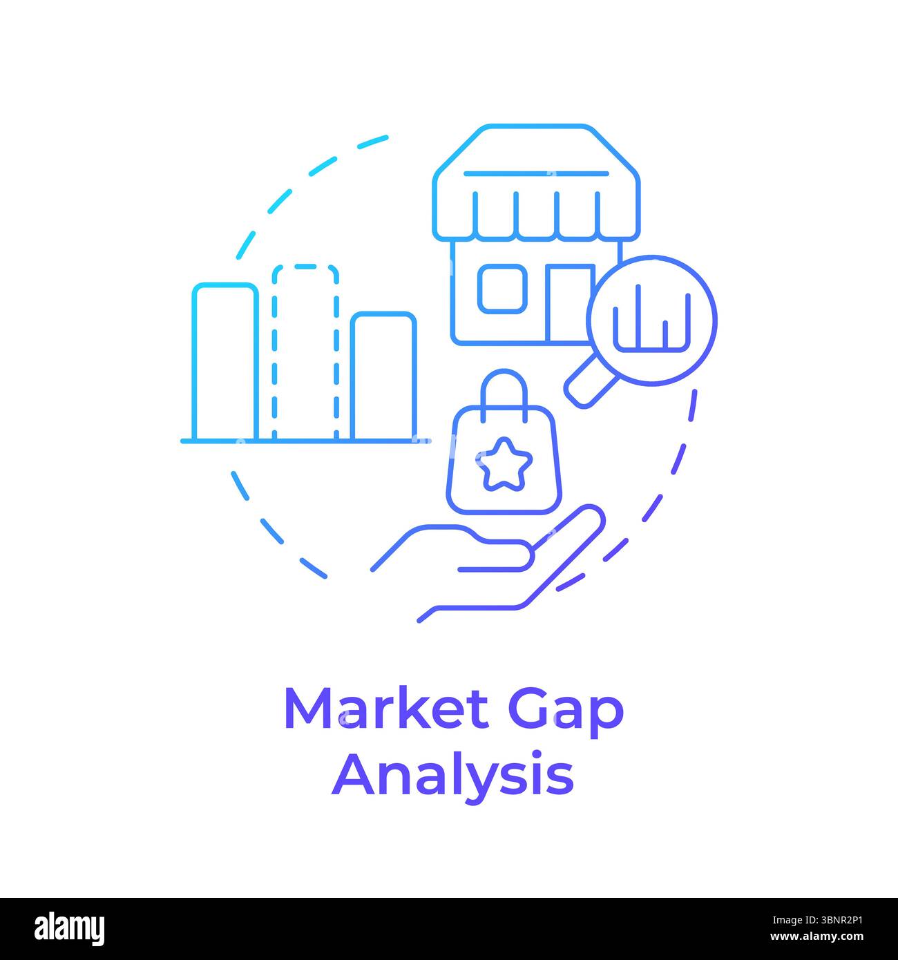 Market gap analysis blue gradient concept icon Stock Vector Image & Art ...