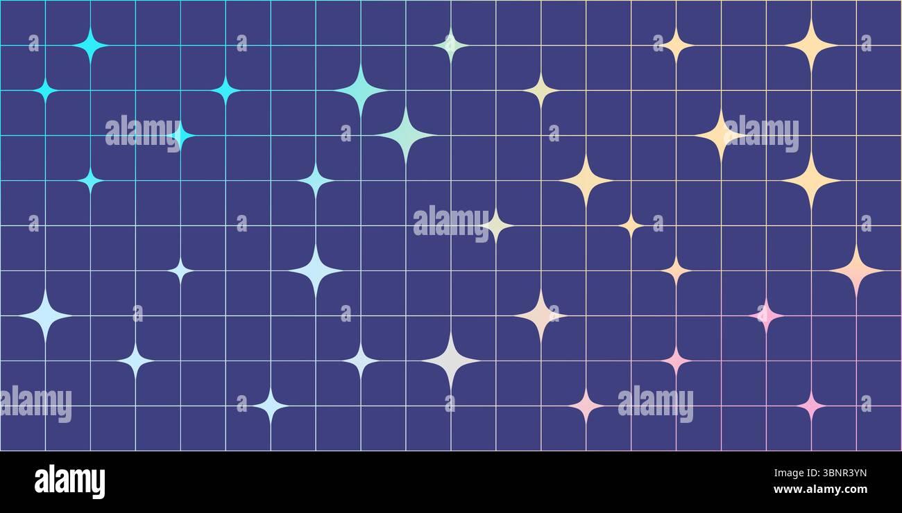 Funky geometric seamless vector background with star pattern and grid ...