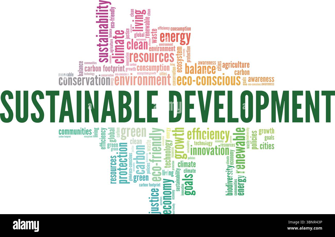 Sustainable Development word cloud conceptual design isolated on white ...