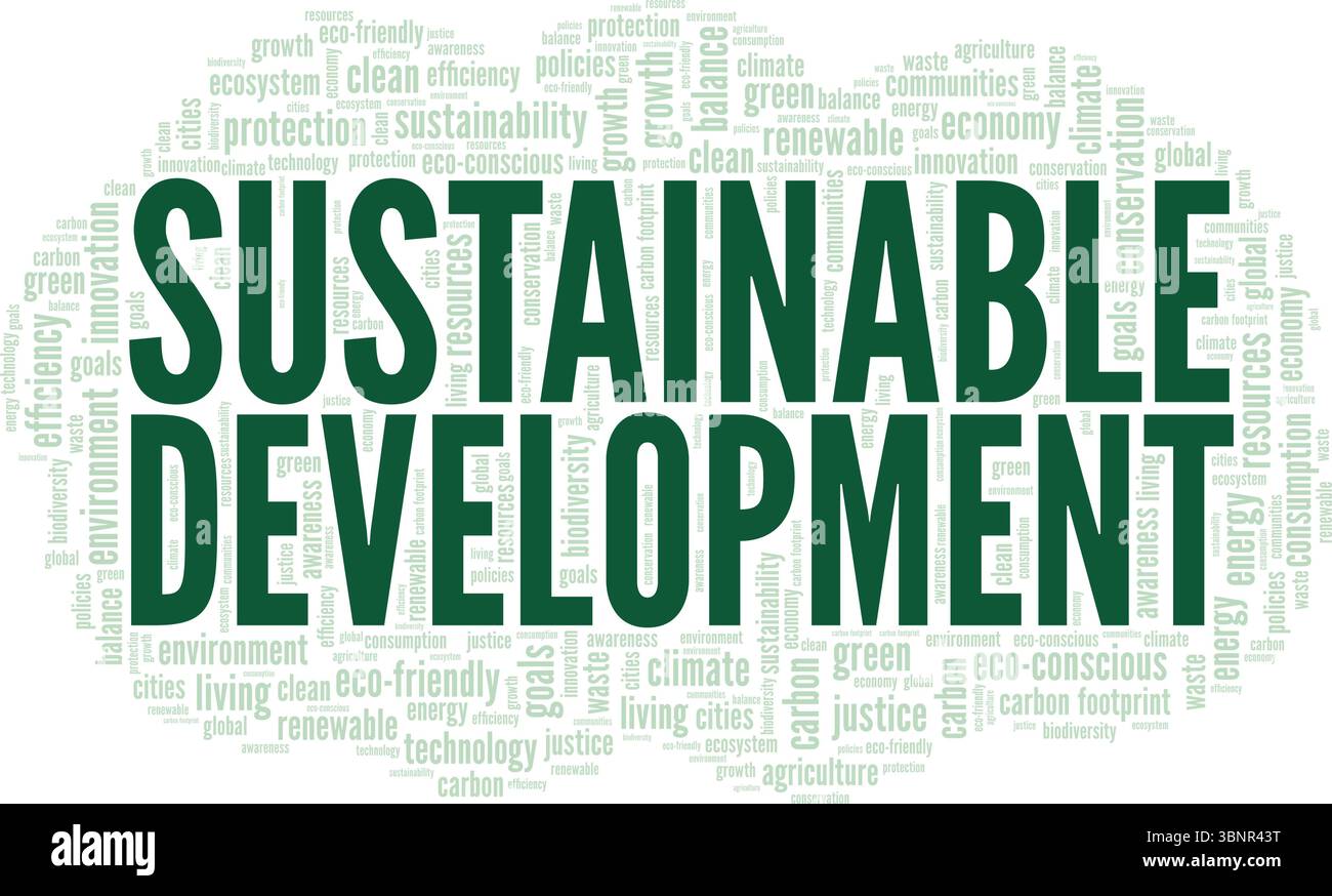Sustainable Development word cloud conceptual design isolated on white ...