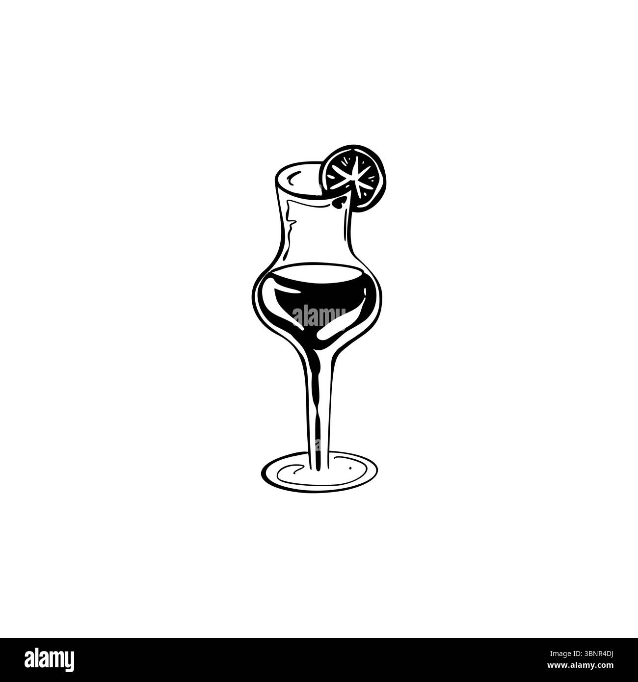 Vintage doodle cocktail glass Cut Out Stock Images & Pictures - Alamy
