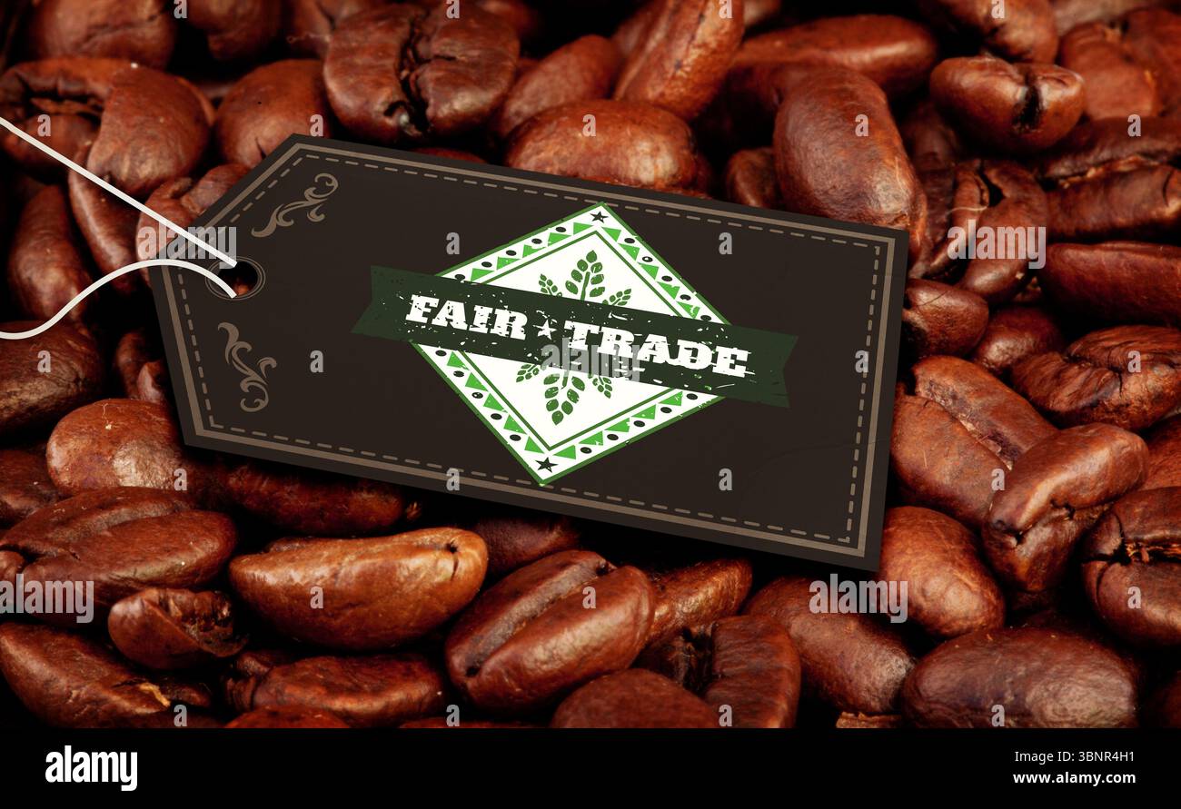 Fair trade label on coffee Stock Photo - Alamy