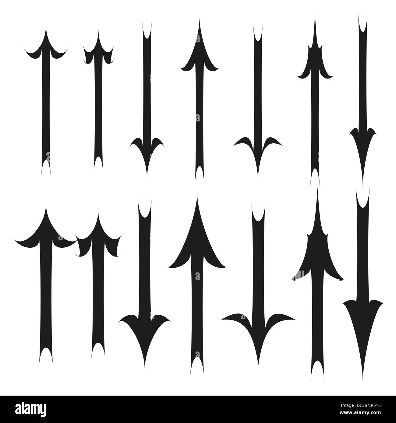 Vertical arrow icons. Up down symbols. Tall direction Vector. Bold navigation sign Stock Vector ...