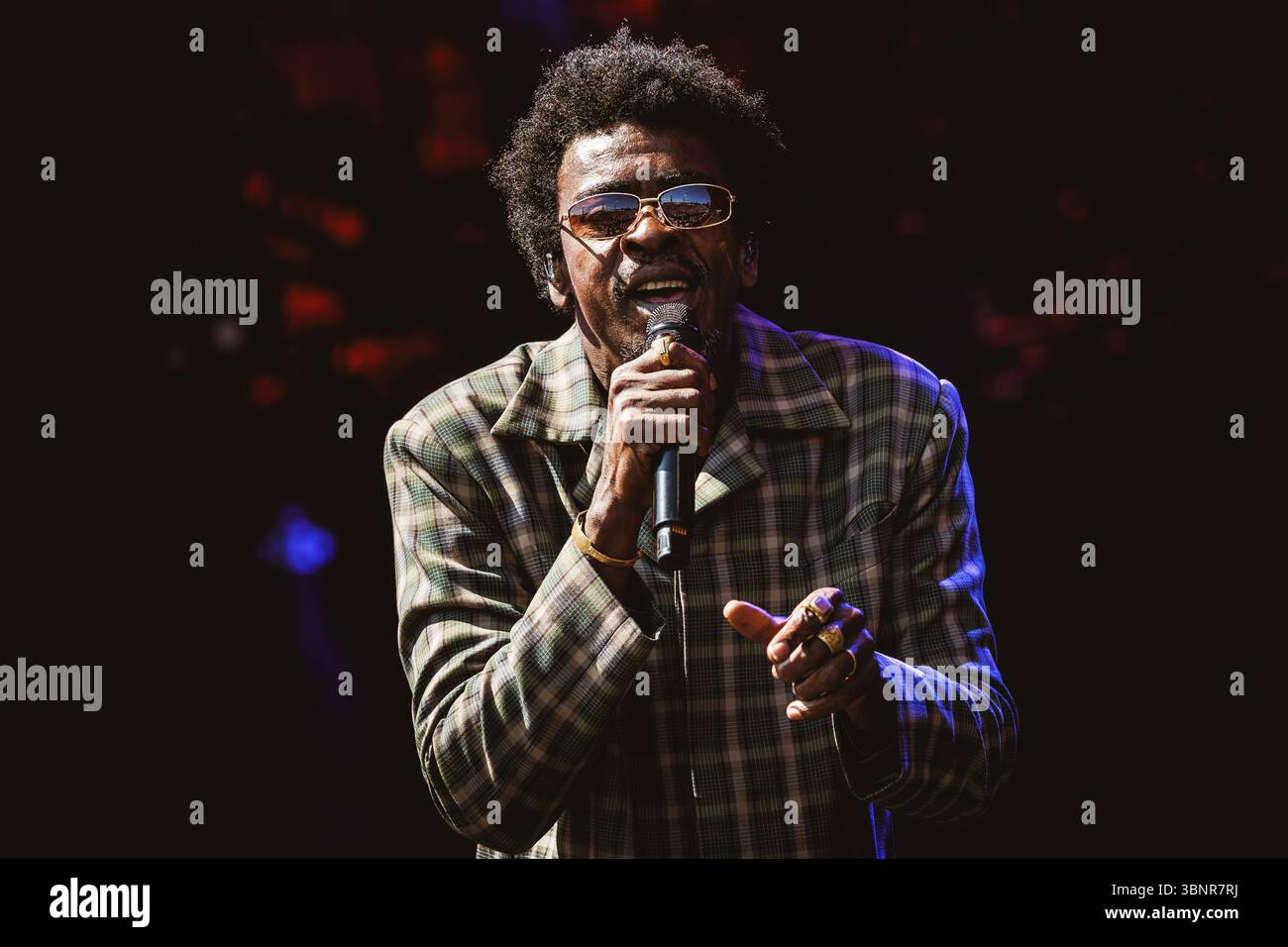 Roskilde, Denmark. 03rd, Juli 2025. The Brazilian singer Seu Jorge performs a live concert ...