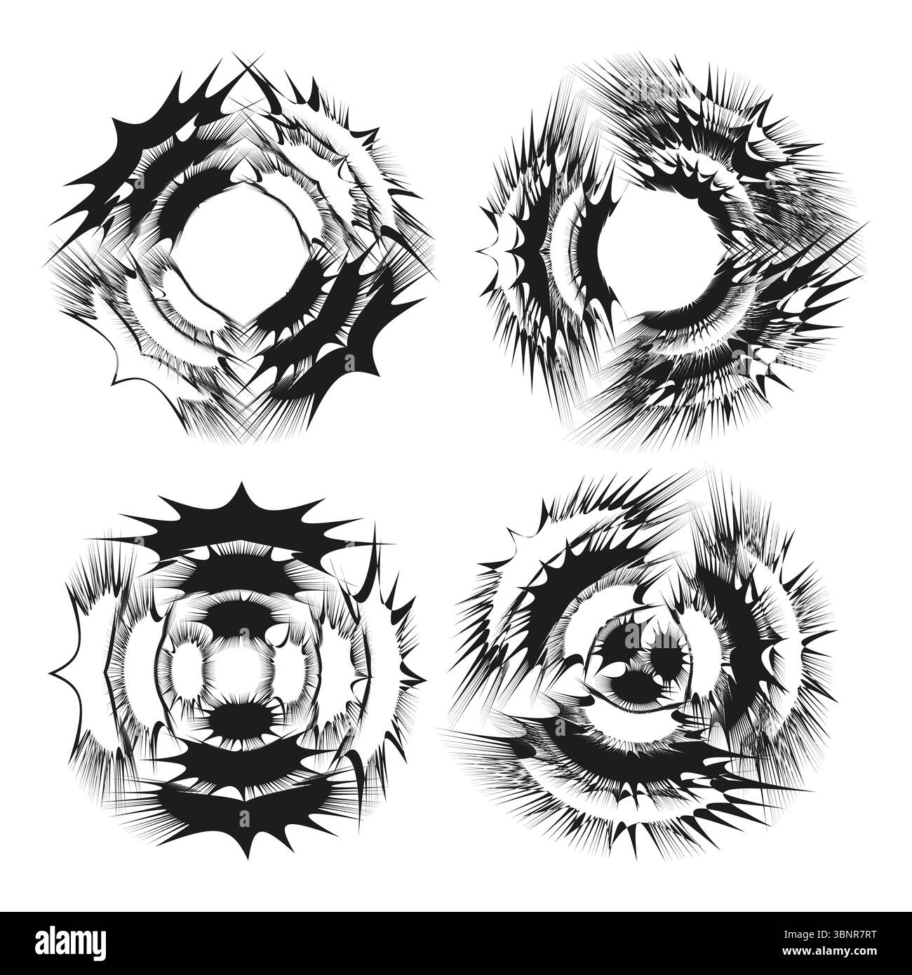 Abstract vortex icons. Dynamic swirl symbols. Energy ring Vector ...