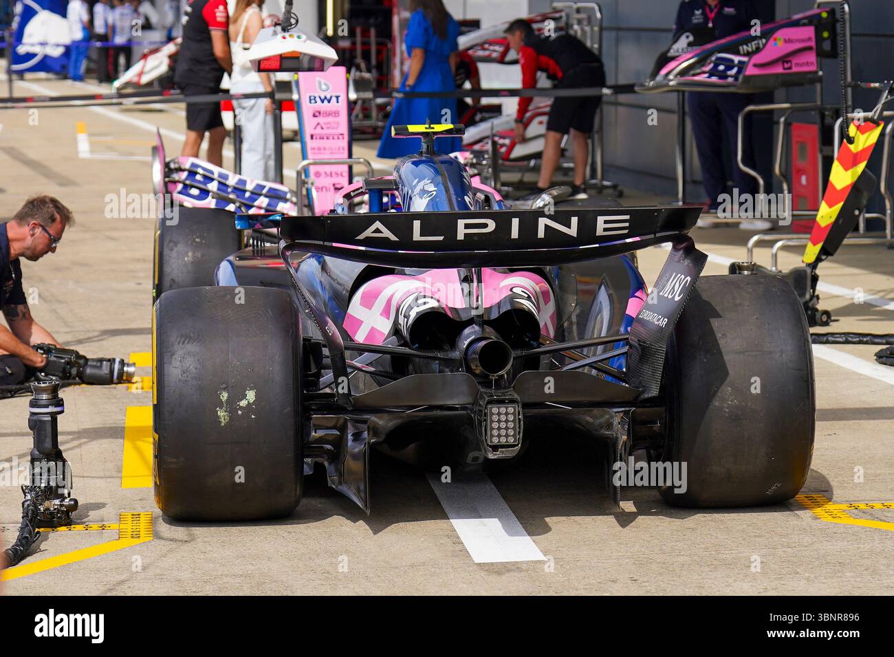 Franco Colapinto 43 (ARG), Alpine A525 car in pit lane during Media Day ...