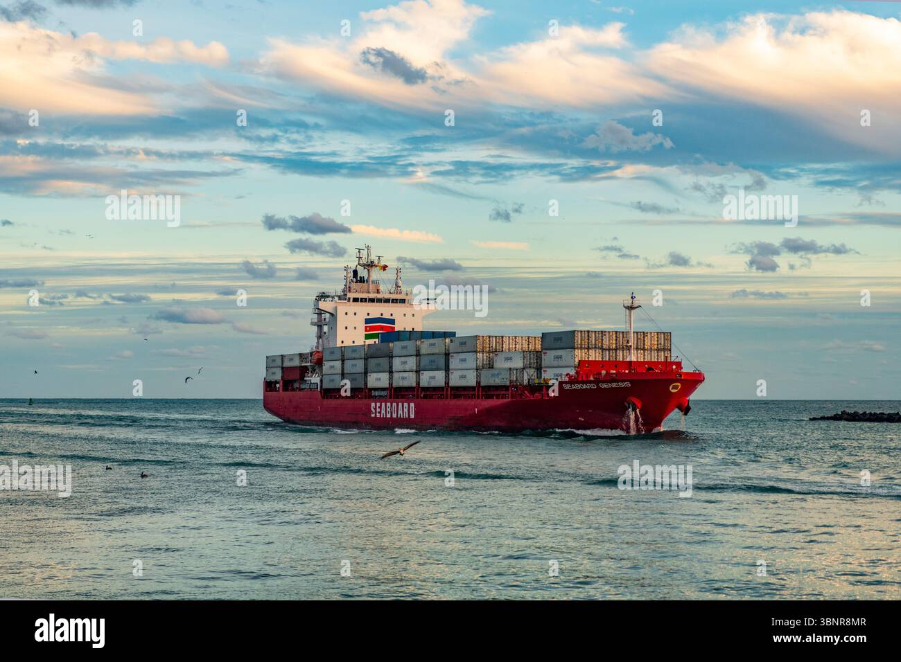 Miami, Florida, USA - January 03, 2025: Cargo ship Seaboard Genesis ...