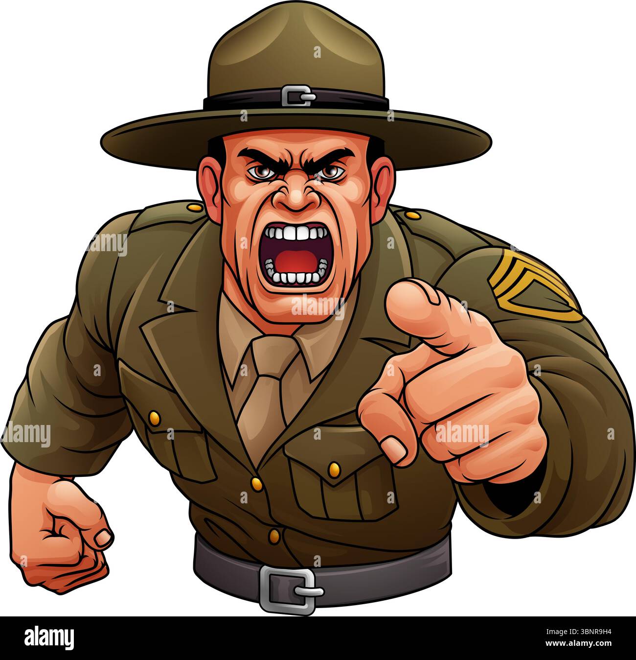 Drill Instructor Sergeant Bootcamp Army Soldier Stock Vector Image & Art - Alamy