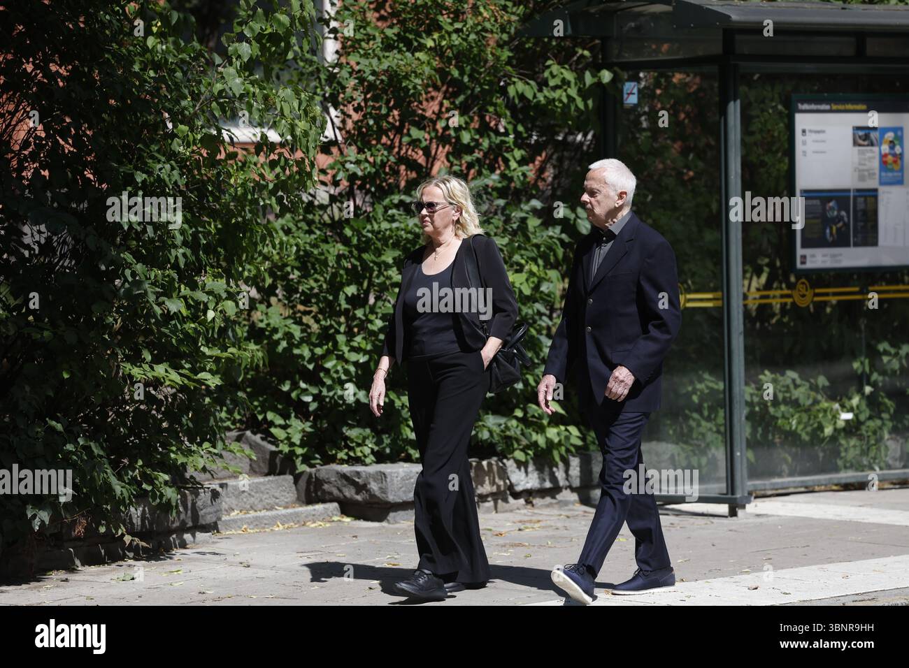 Agnetha Fältskog arrives at the funeral of sound engineer Michael B ...