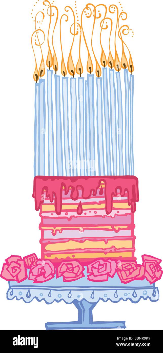 Cute pink candles Stock Vector Images - Alamy